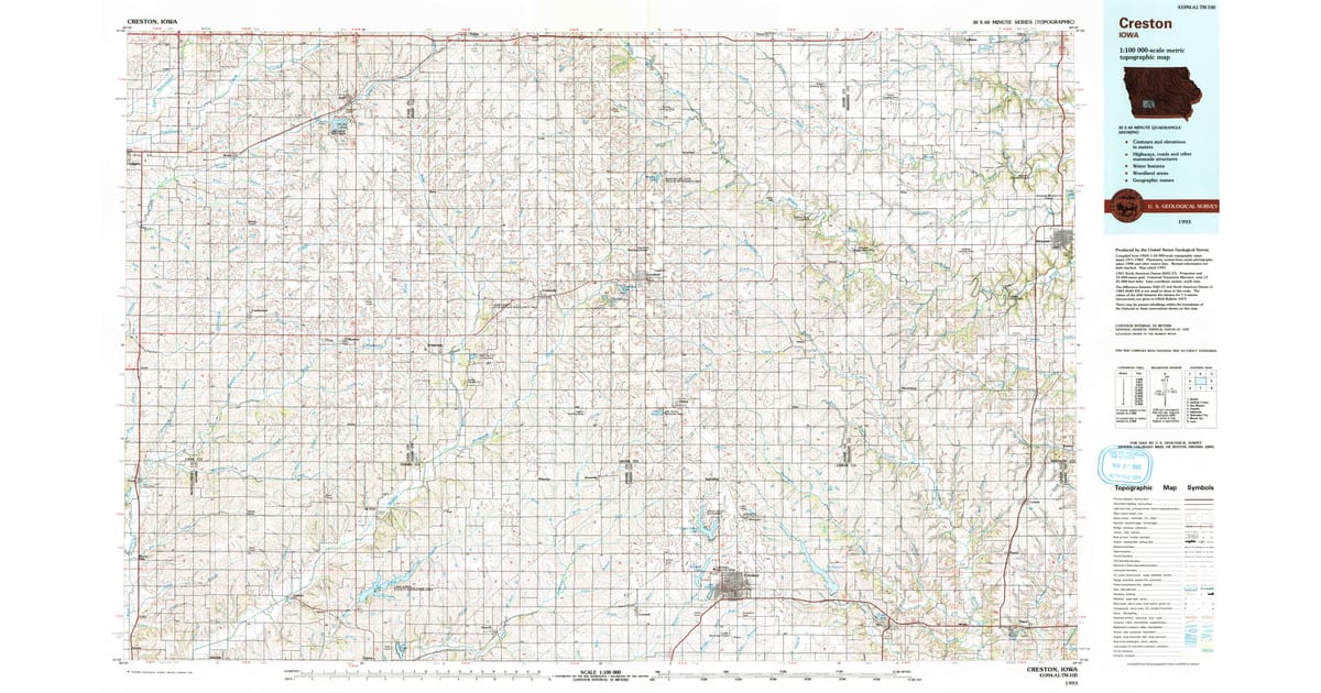1993 Map of Creston, IA — High-Res | Pastmaps