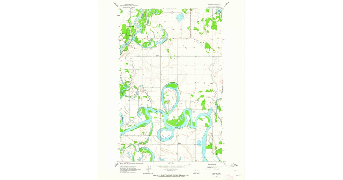 1962 Map of Creston, Flathead County, MT — High-Res | Pastmaps
