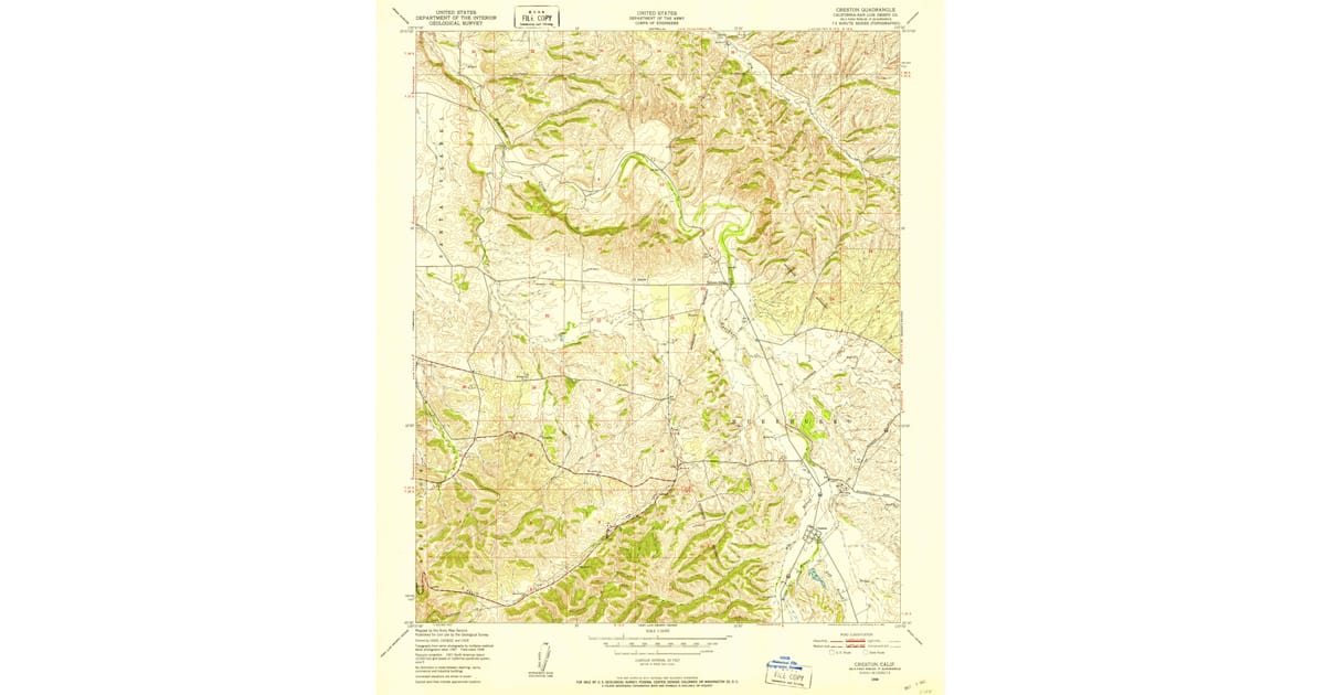 1948 Map of Creston, CA — High-Res | Pastmaps