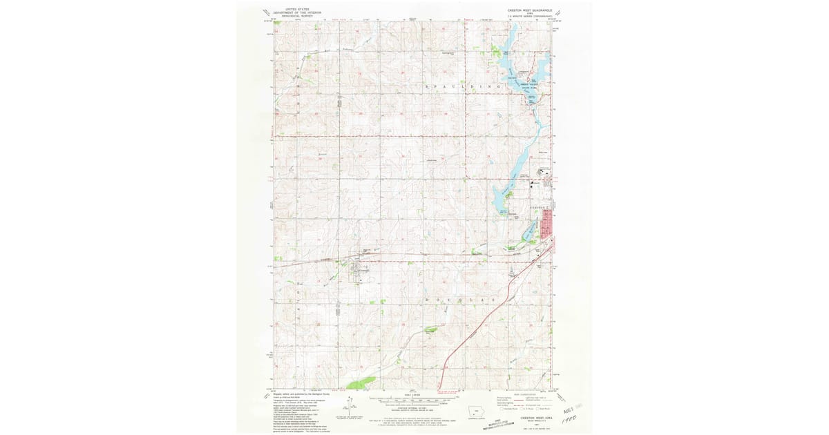 1981 Map of Creston West, Union County, IA — High-Res | Pastmaps