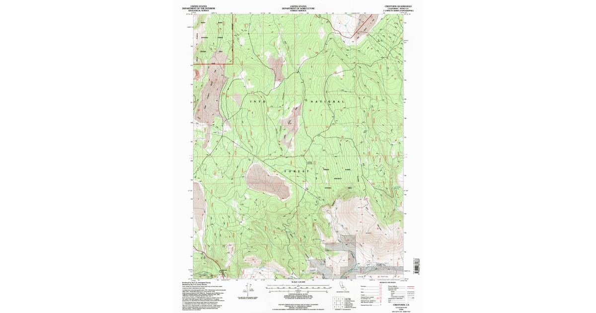 1994 Map of Crestview, Mono County, CA — High-Res | Pastmaps