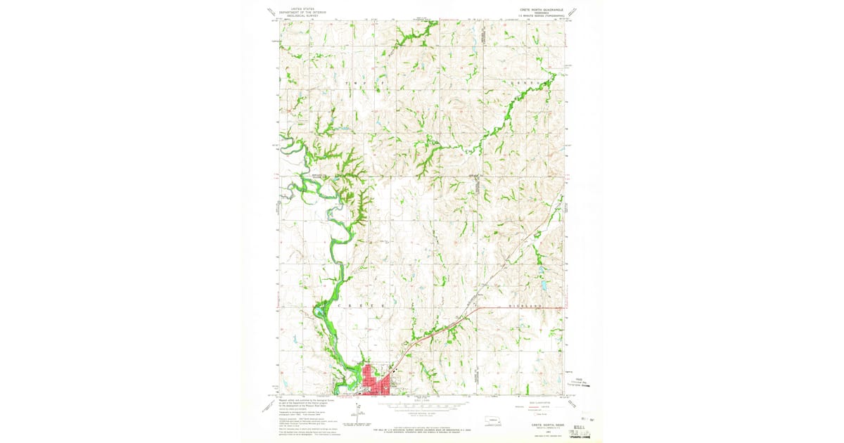 1964 Map of Crete North, Saline County, NE — High-Res | Pastmaps