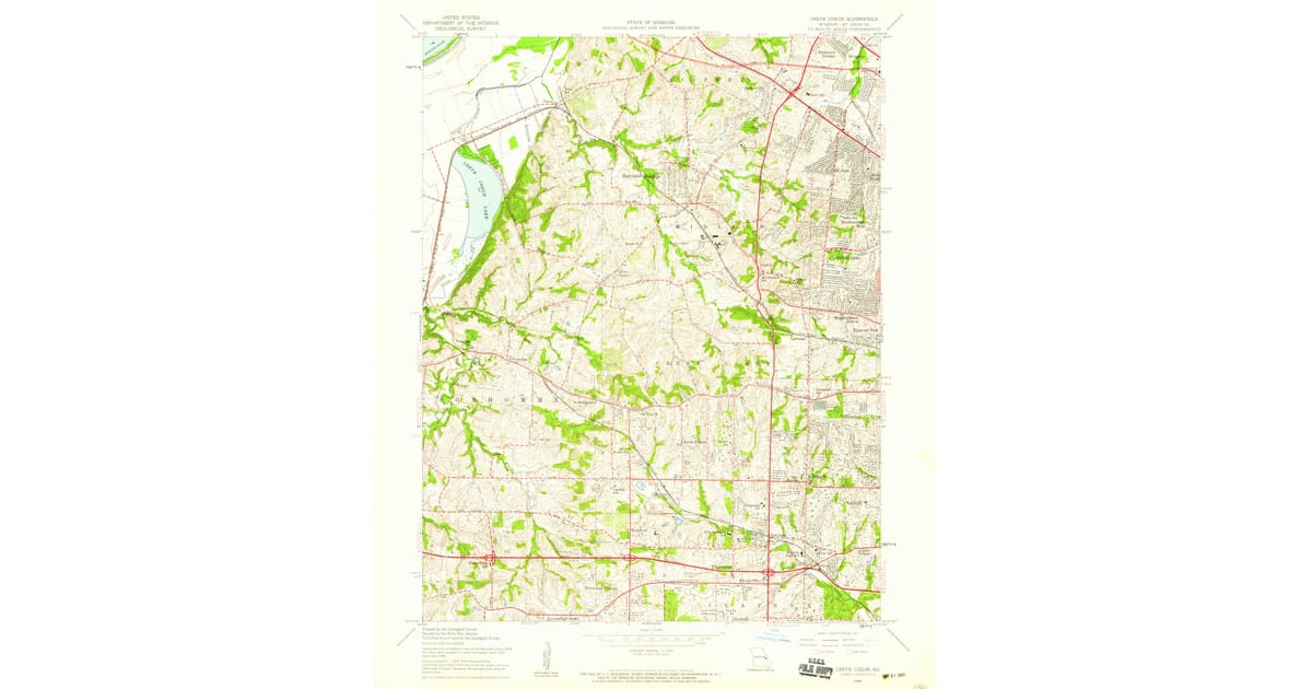 1954 Map of Creve Coeur, MO — High-Res | Pastmaps
