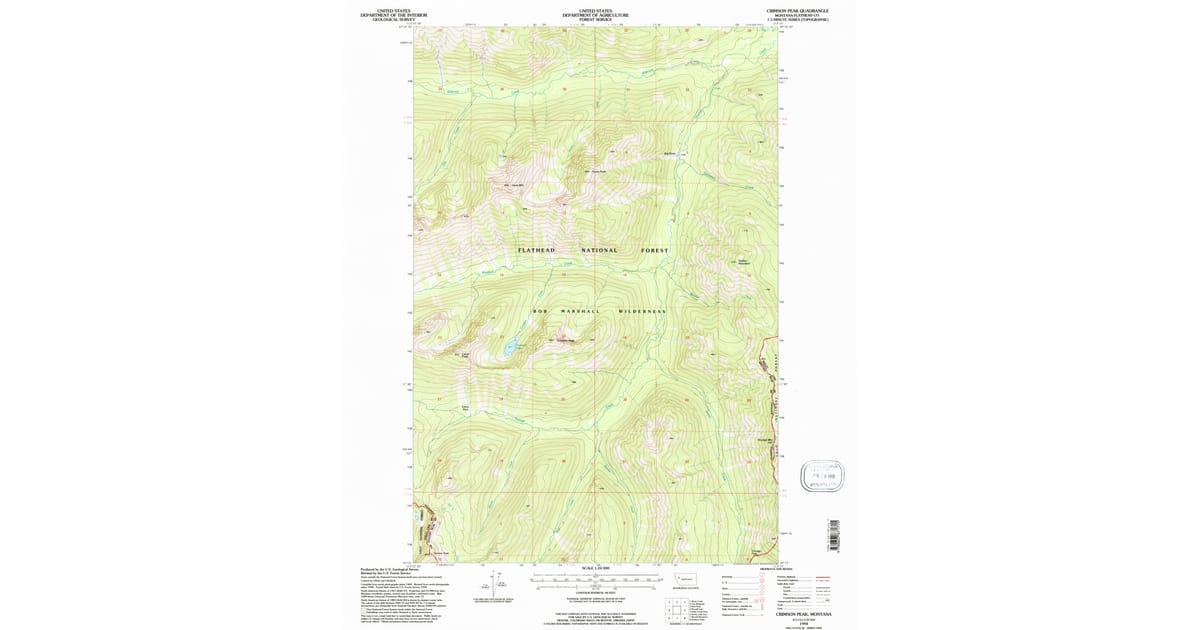 1994 Map of Crimson Peak, Powell County, MT — High-Res | Pastmaps