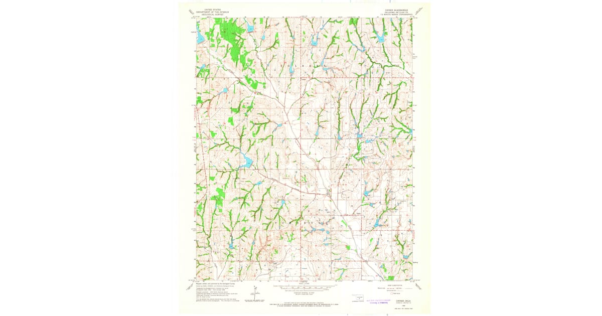 1966 Map of Criner, McClain County, OK — High-Res | Pastmaps