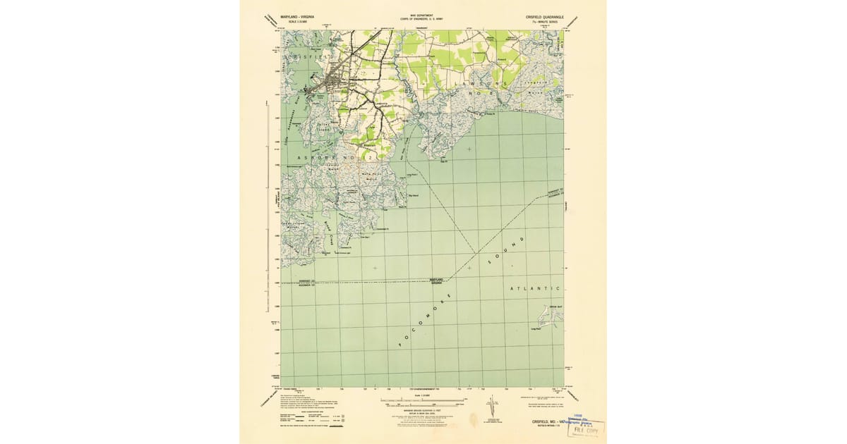 1943 Map of Crisfield, MD — High-Res | Pastmaps