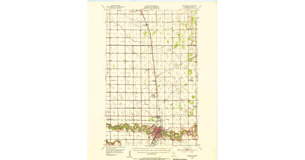1953 Map of Crookston, MN — High-Res | Pastmaps