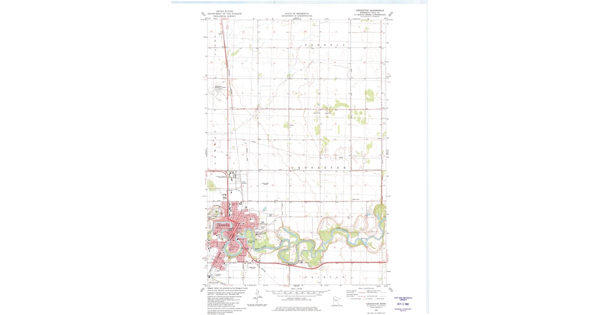 1982 Map of Crookston, MN — High-Res | Pastmaps