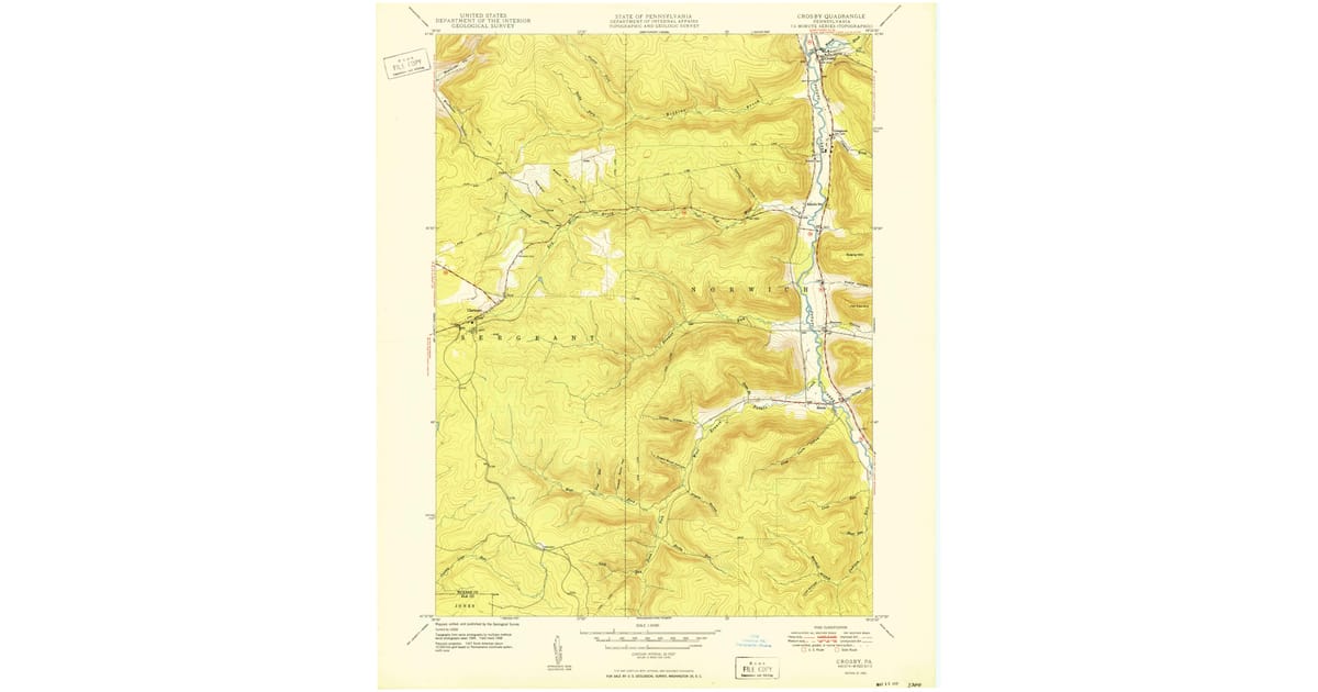 1950 Map of Crosby, McKean County, PA — High-Res | Pastmaps