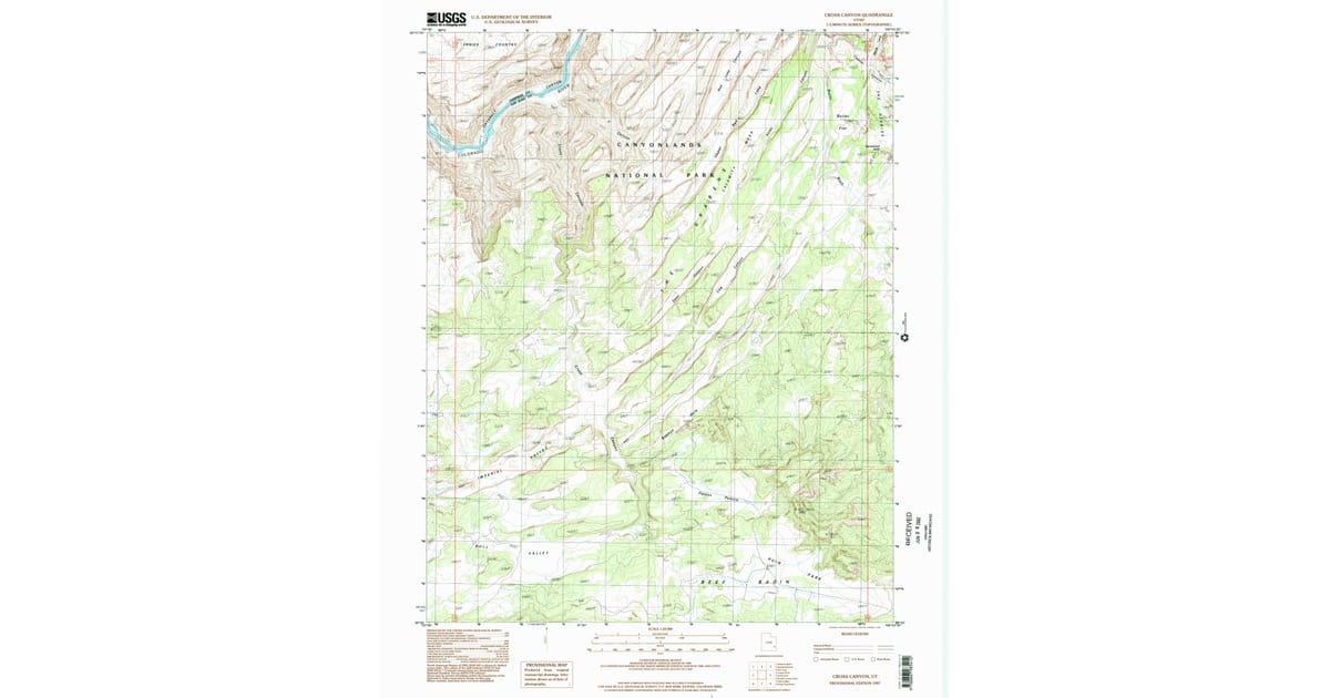 1997 Map of Cross Canyon, San Juan County, UT — High-Res | Pastmaps