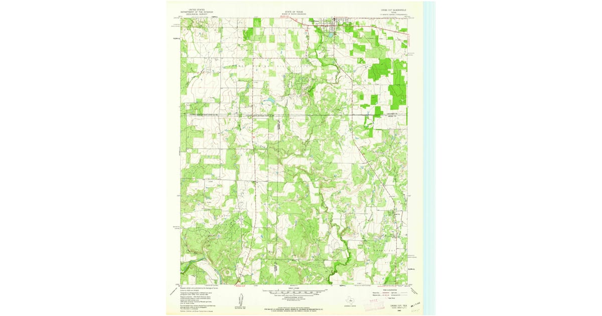 1960 Map of Cross Cut, Brown County, TX — High-Res | Pastmaps