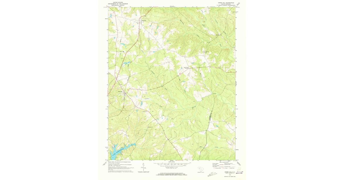 1970 Map of Cross Hill, SC — High-Res | Pastmaps