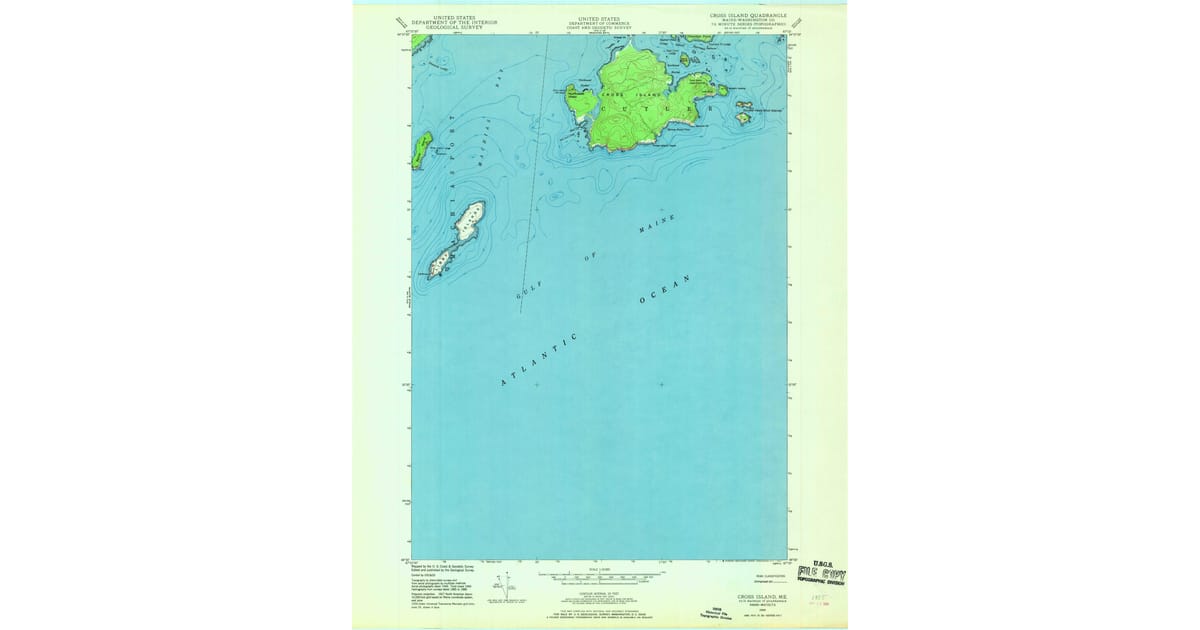 1949 Map of Cross Island, Washington County, ME — High-Res | Pastmaps