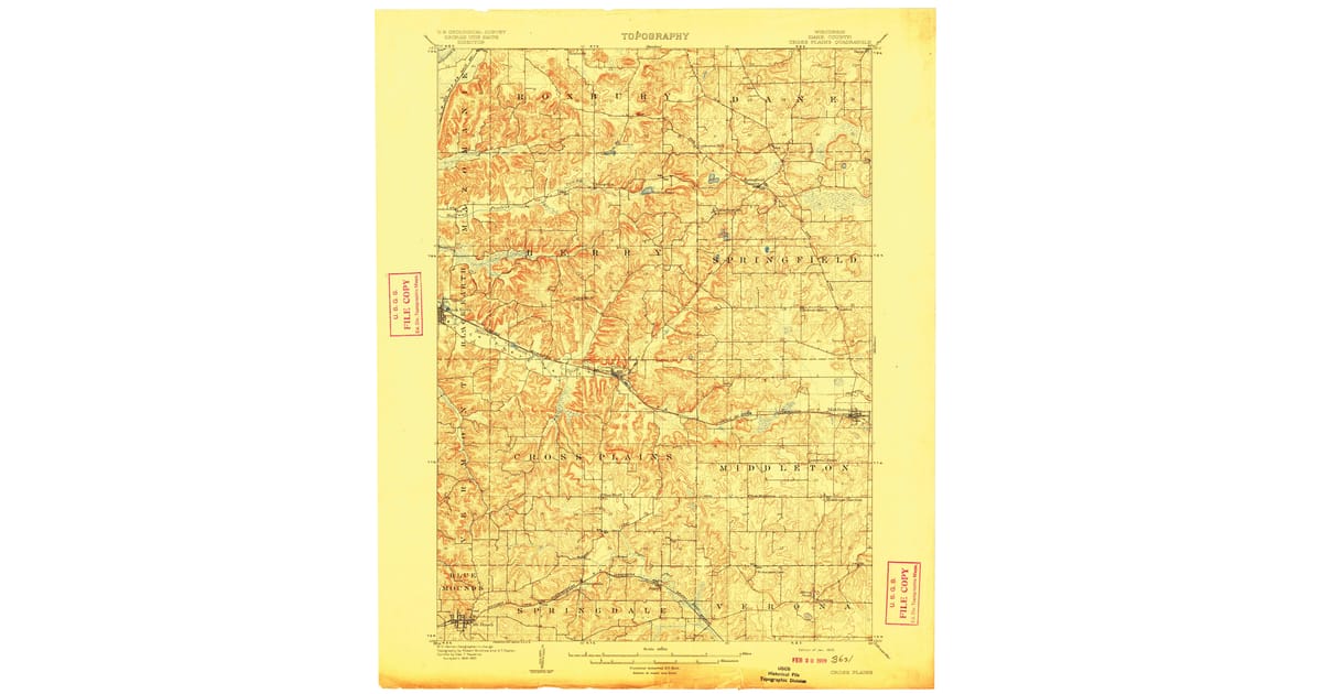 1909 Map of Cross Plains, WI — High-Res | Pastmaps
