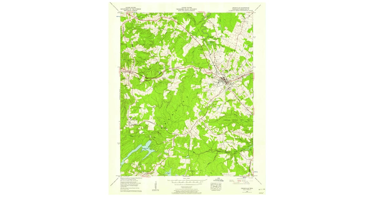 1956 Map of Crossville, TN — High-Res | Pastmaps