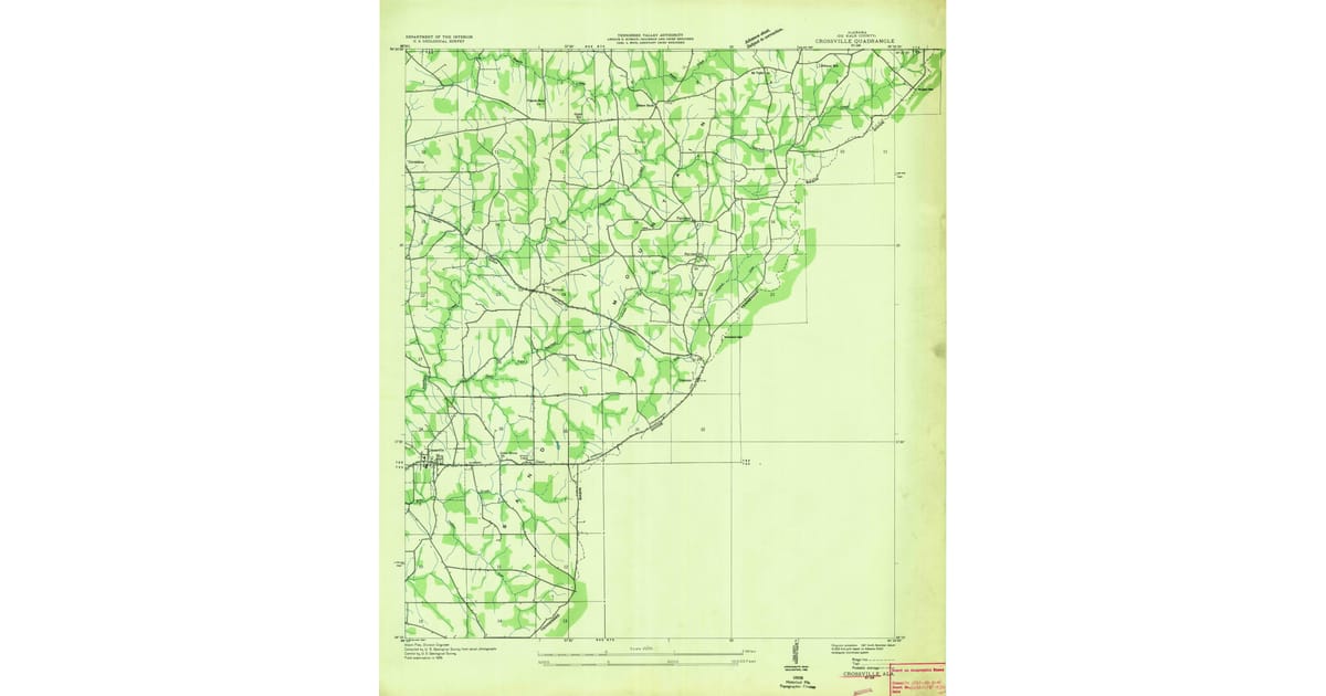 1936 Map of Crossville, AL — High-Res | Pastmaps