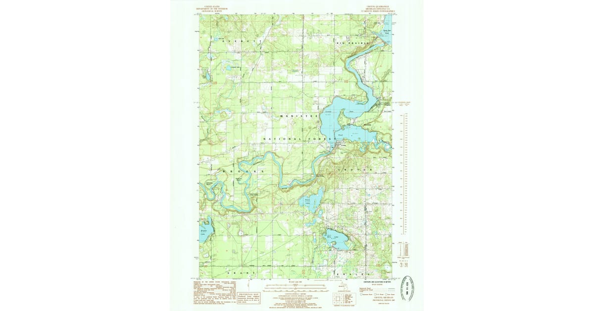 1985 Map of Croton, Newaygo County, MI — High-Res | Pastmaps