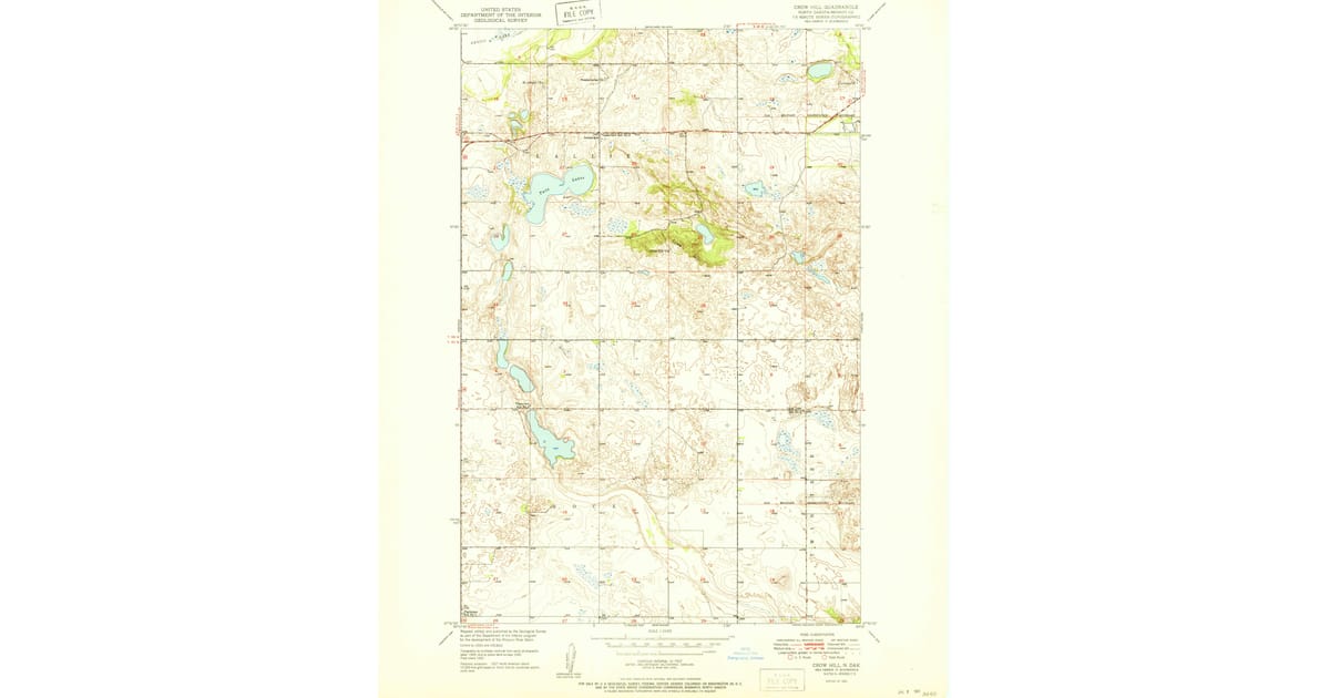 1951 Map of Crow Hill, Benson County, ND — High-Res | Pastmaps
