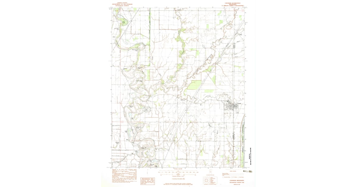 1980s Maps of Crowder, MS | Pastmaps