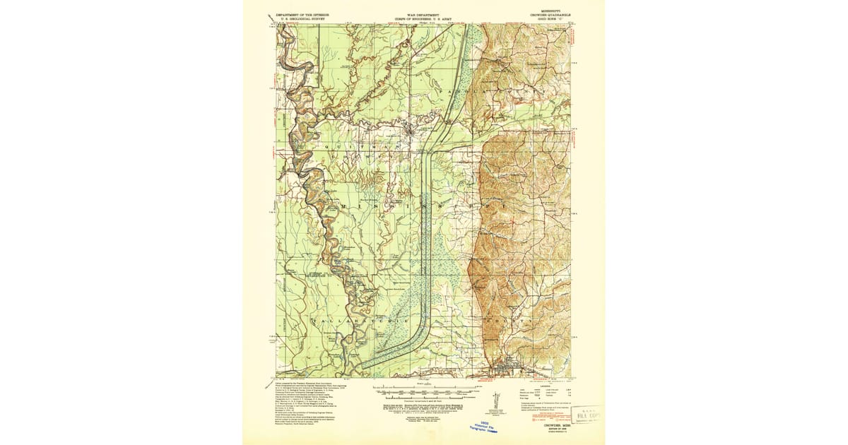 1939 Map of Crowder, MS — High-Res | Pastmaps