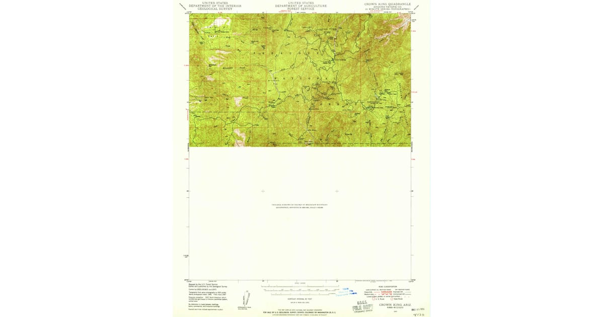 1947 Map of Crown King, Yavapai County, AZ — High-Res | Pastmaps