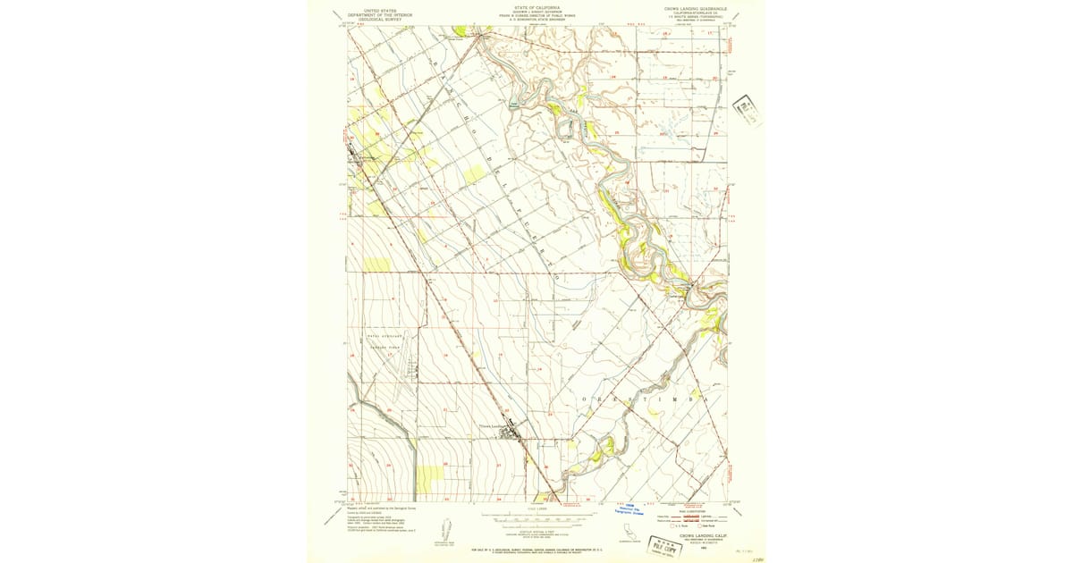 1952 Map of Crows Landing, CA — High-Res | Pastmaps