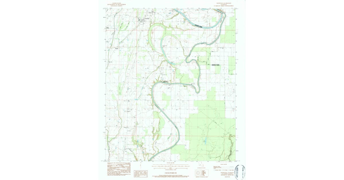 1983 Map of Crowville, Franklin Parish, LA — High-Res | Pastmaps