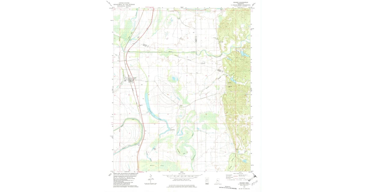1982 Map of Cruger, MS — High-Res | Pastmaps