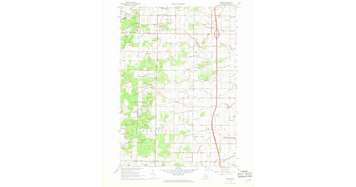 1967 Map of Crump, Bay County, MI — High-Res | Pastmaps