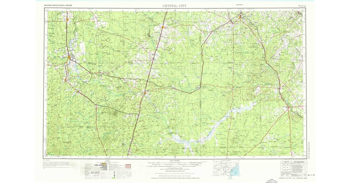 1955 Map of Crystal City, TX — High-Res | Pastmaps