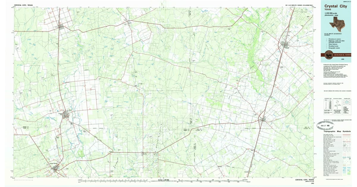 1985 Map of Crystal City, TX — High-Res | Pastmaps