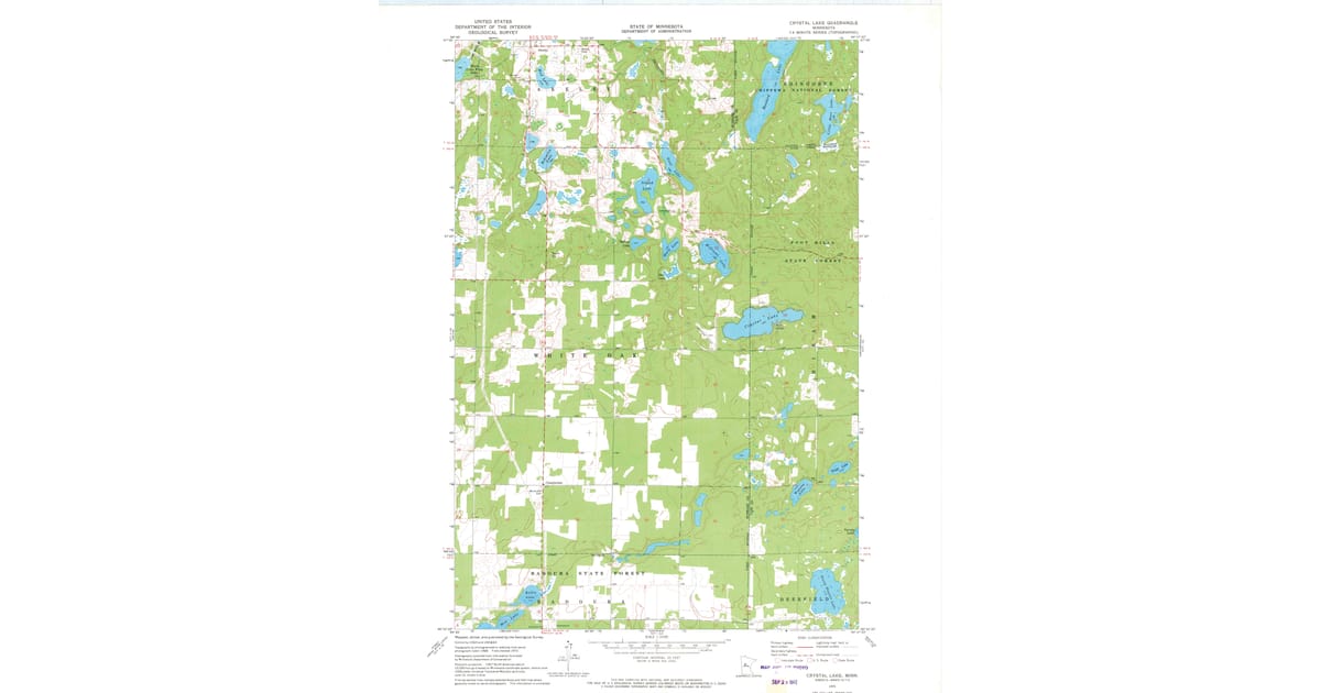 1970 Map of Crystal Lake, Hubbard County, MN — High-Res | Pastmaps