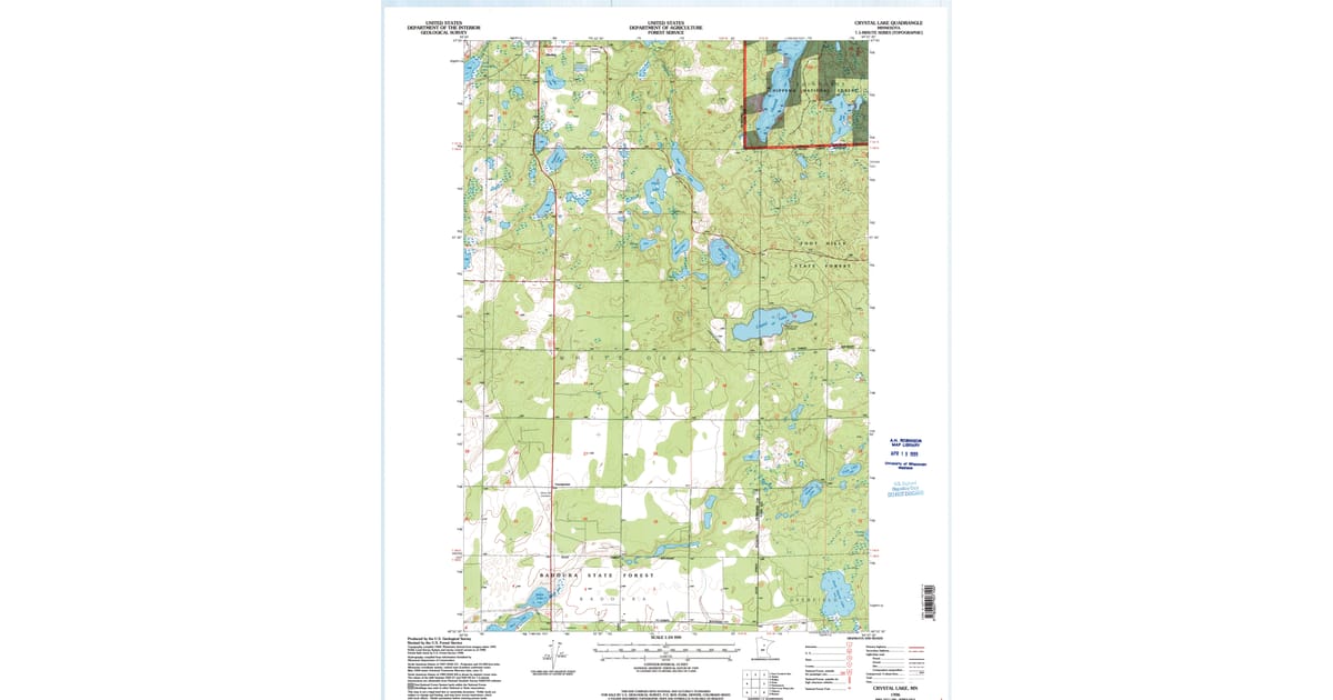 1996 Map of Crystal Lake, Hubbard County, MN — High-Res | Pastmaps