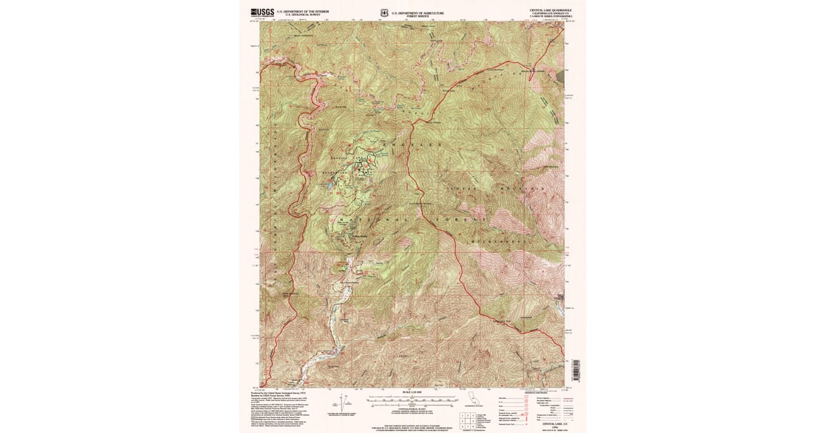 1995 Map of Crystal Lake, Los Angeles County, CA — High-Res | Pastmaps