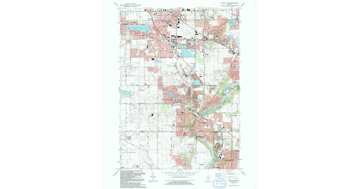 1992 Map of Crystal Lake, IL — High-Res | Pastmaps