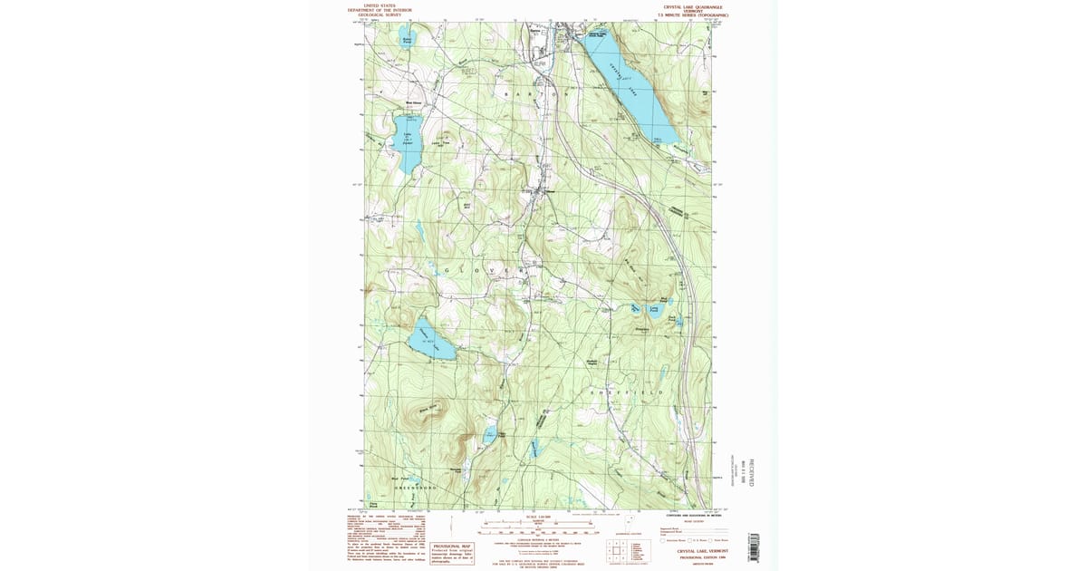 1986 Map of Crystal Lake, Orleans County, VT — High-Res | Pastmaps