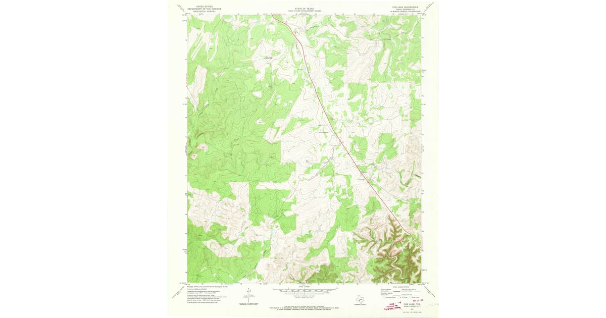 1971 Map of Cub Lake, Edwards County, TX — High-Res | Pastmaps