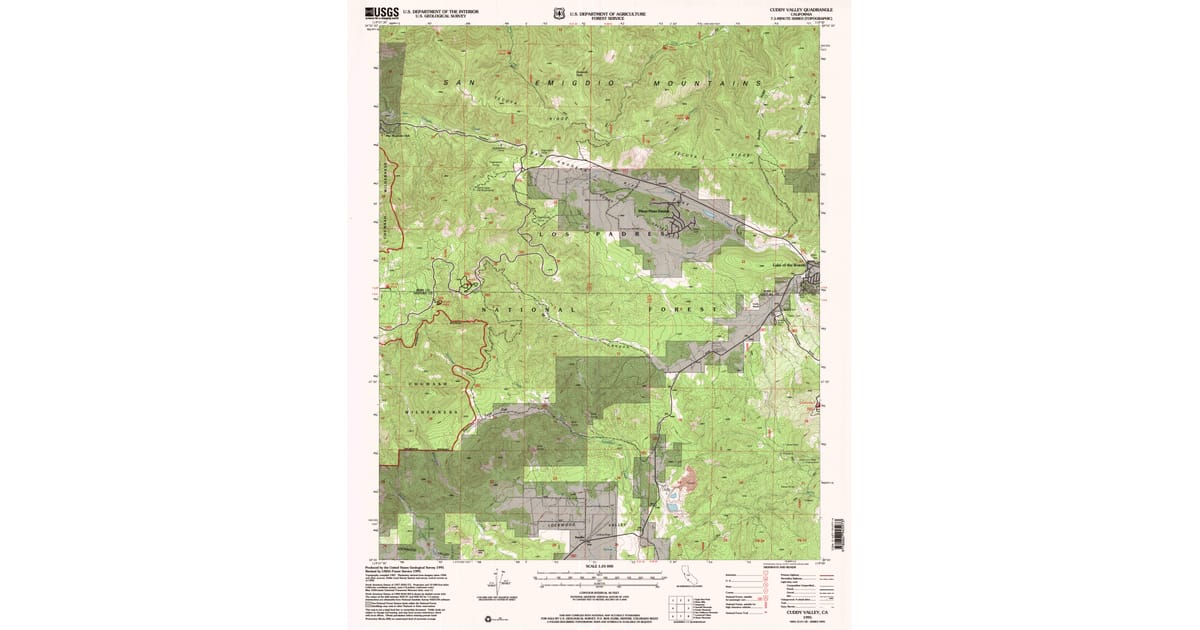 1995 Map of Cuddy Valley, Ventura County, CA — High-Res | Pastmaps