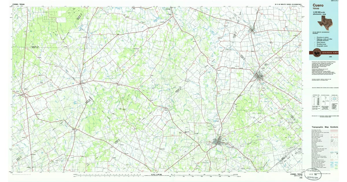 1980s Maps of DeWitt County, TX | Pastmaps