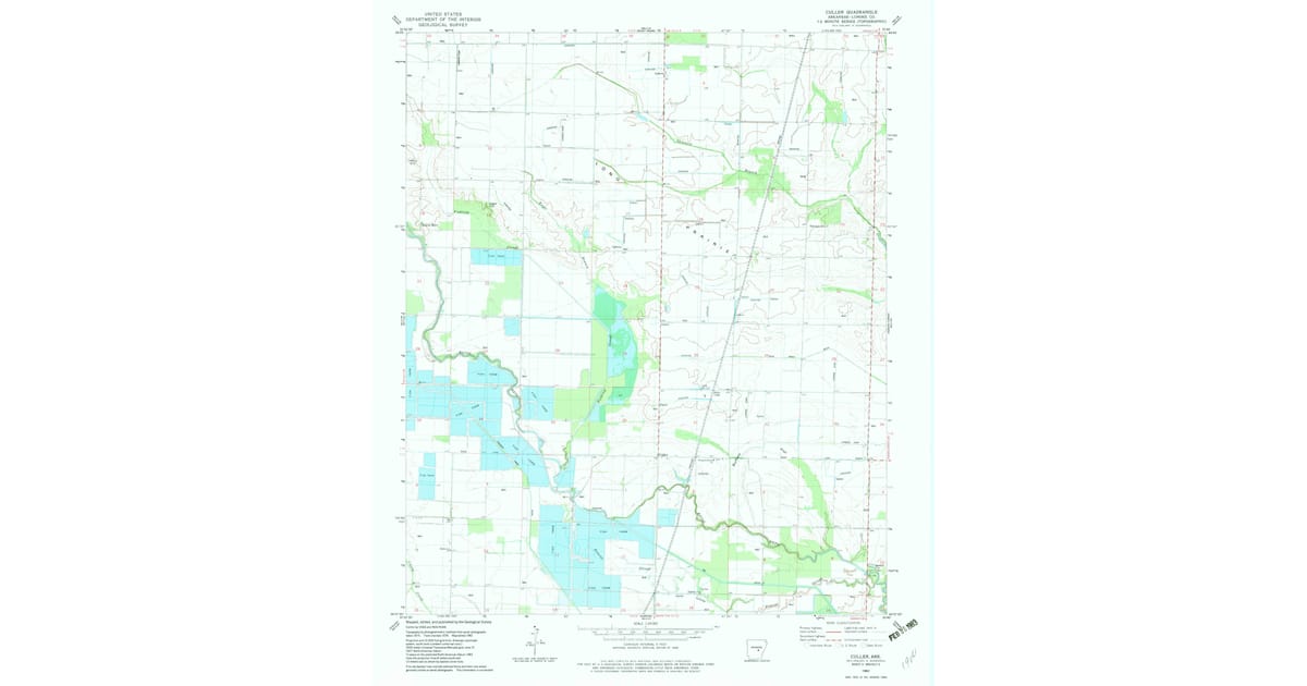 1982 Map of Culler, Lonoke County, AR — High-Res | Pastmaps