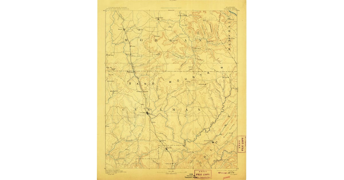 1892 Map of Cullman, AL — High-Res, 1907 Print | Pastmaps
