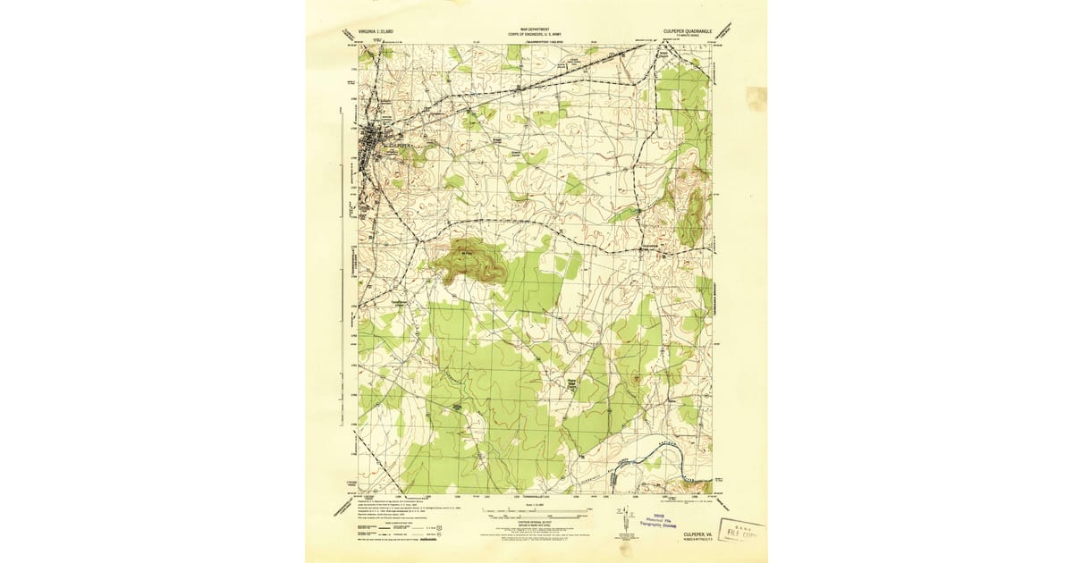 1944 Map of Culpeper, VA — High-Res | Pastmaps