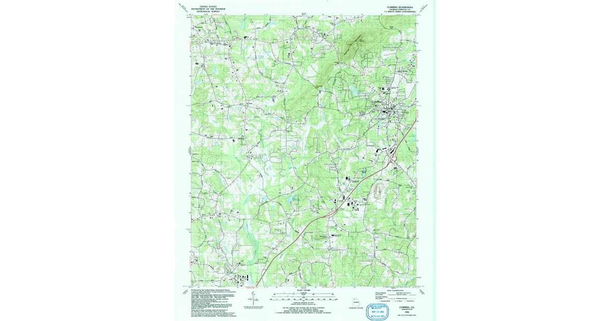 1992 Map of Cumming, GA — High-Res | Pastmaps