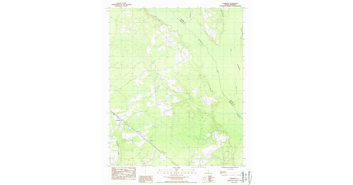 1988 Map of Cummings, Hampton County, SC — High-Res | Pastmaps