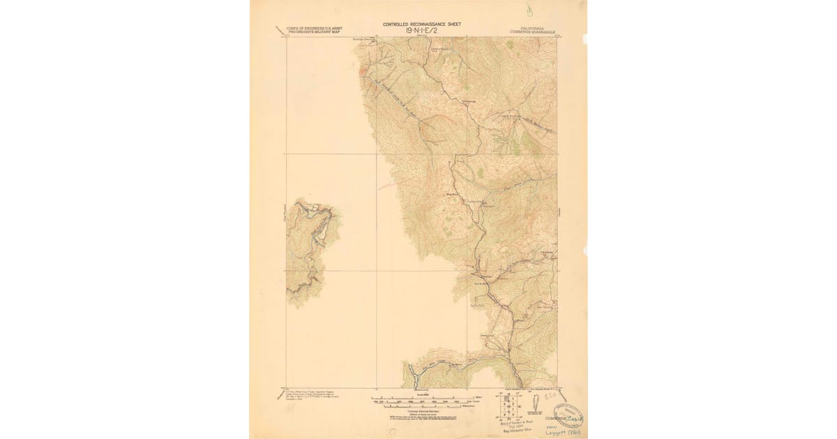 Old Maps of Leggett, CA for Academic Research | Pastmaps