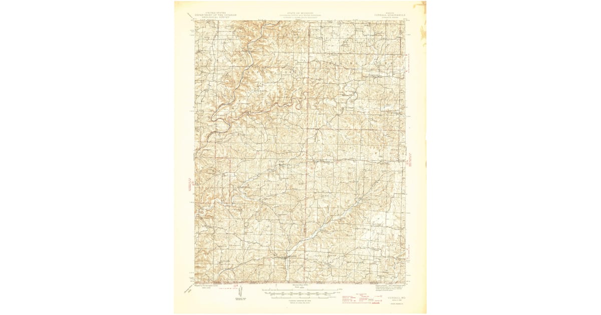 1946 Map of Cureall, Ozark County, MO — High-Res | Pastmaps