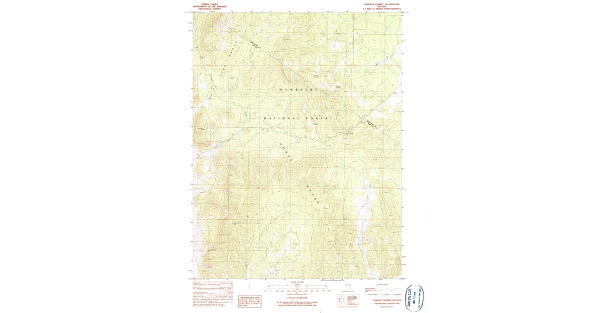 1990 Map of Currant Summit, Nye County, NV — High-Res | Pastmaps