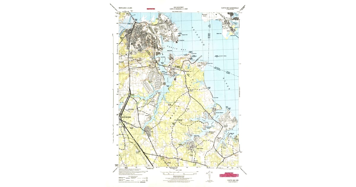1944 Map of Curtis Bay, Anne Arundel County, MD — High-Res | Pastmaps