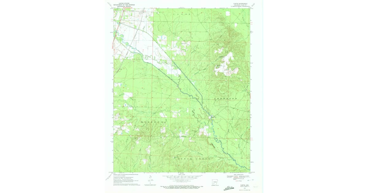 1970 Map of Curtis, Clark County, AR — High-Res | Pastmaps