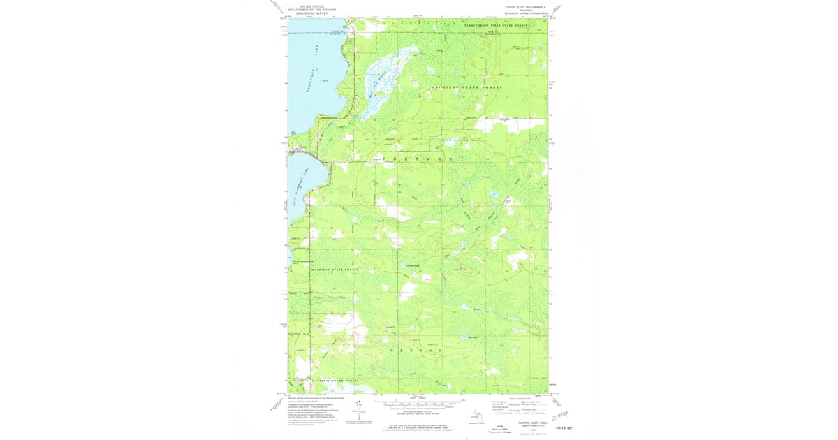 1973 Map of Curtis East, Mackinac County, MI — High-Res | Pastmaps